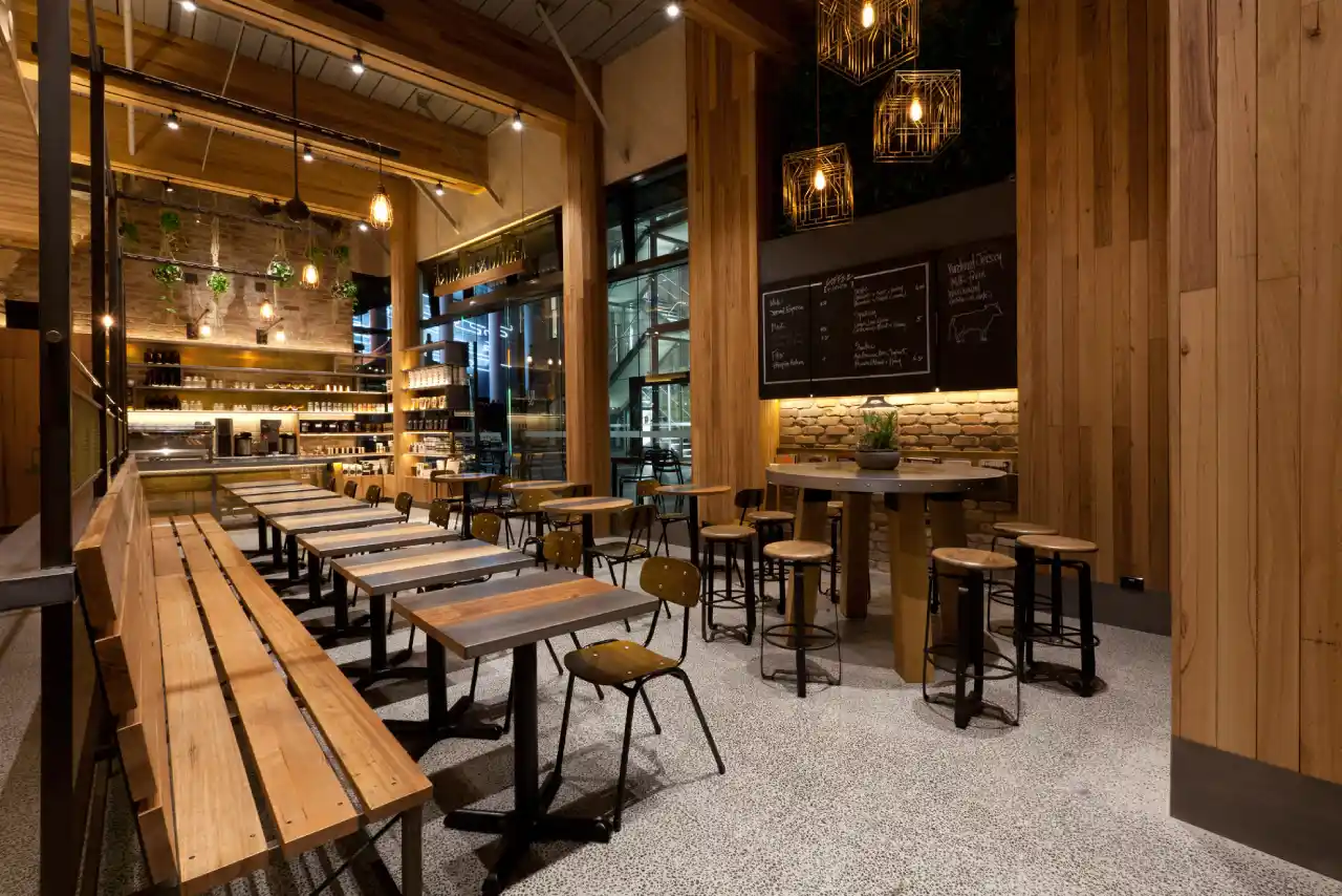 Wood Printing in Café Interior Design - print mastery